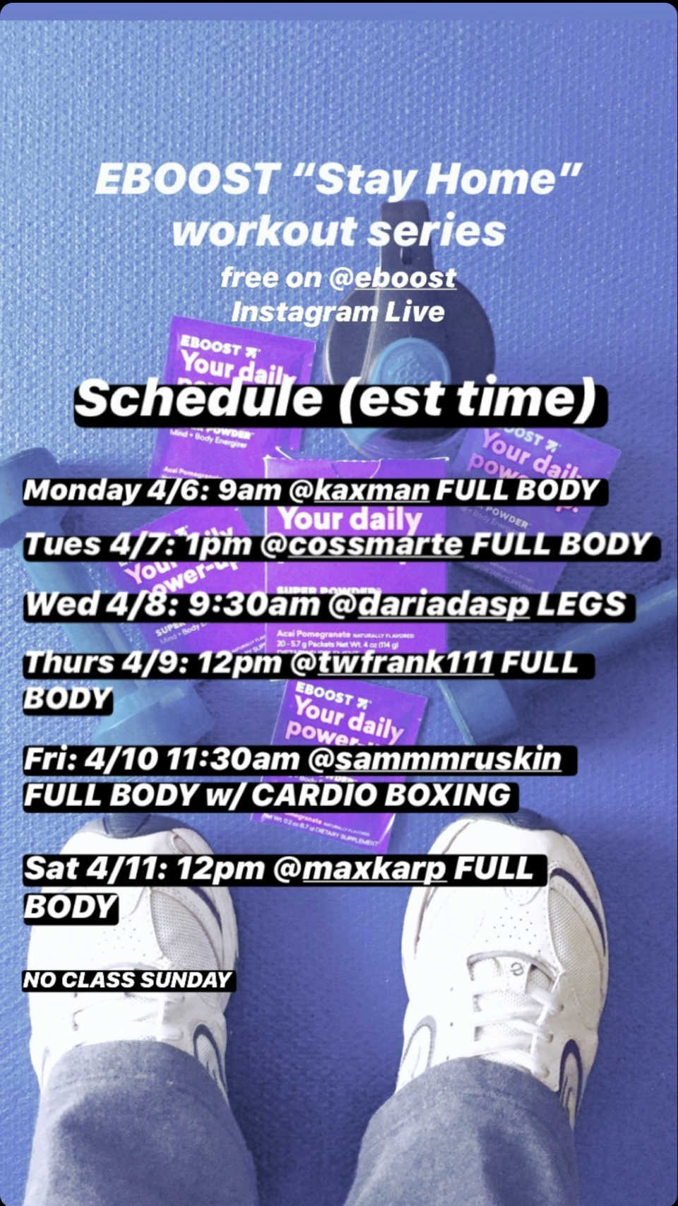 Instagram Live Workouts with EBOOST + 4 At-Home Workout Apps - EBOOST Blog